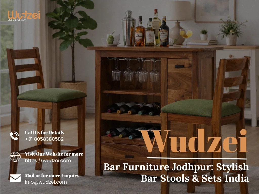 Bar Furniture Jodhpur: Stylish Bar Stools & Sets India - Wudzei