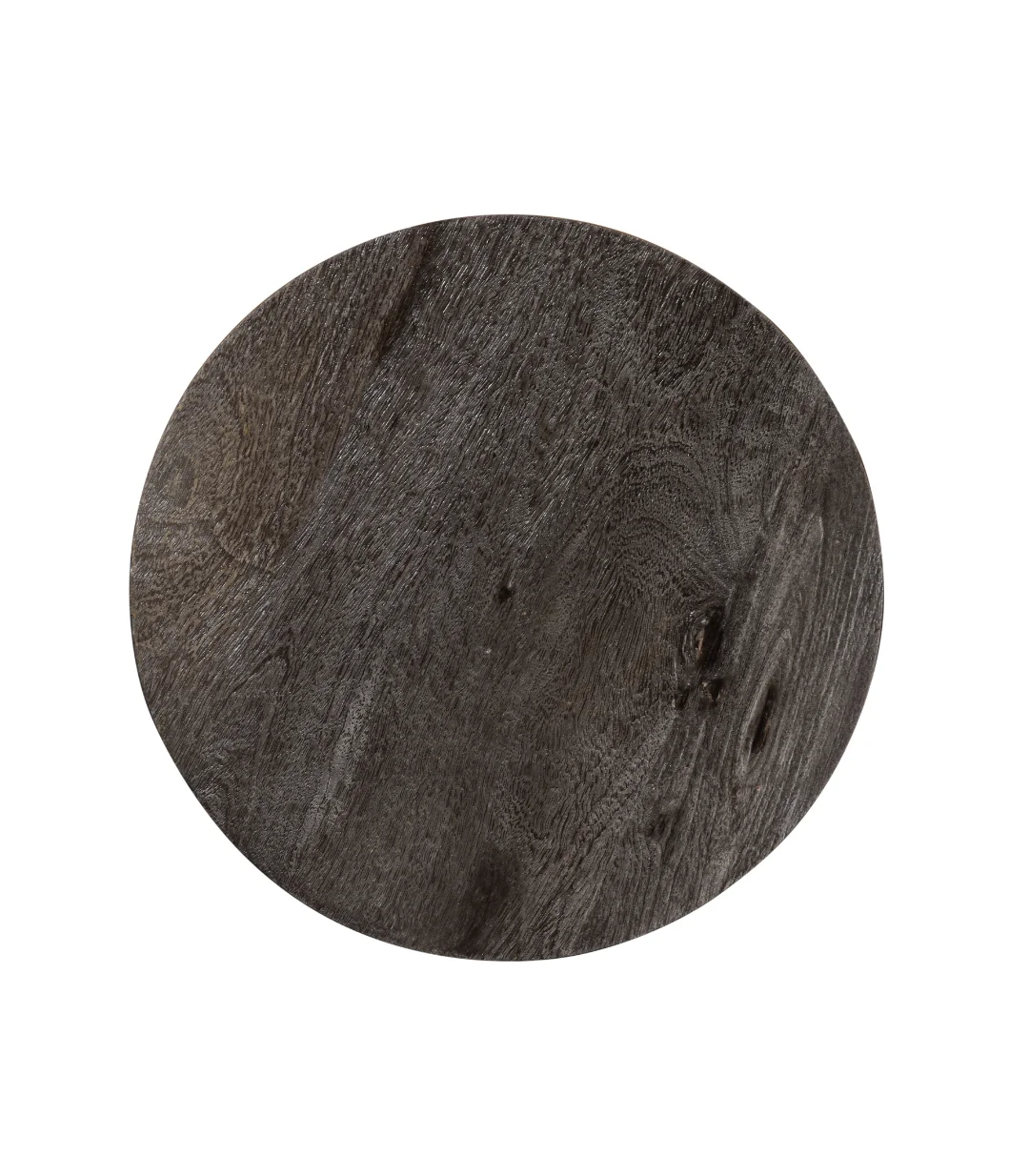 Elive Mango Wood Round Shaped Side Table – Grey Finish - Wudzei